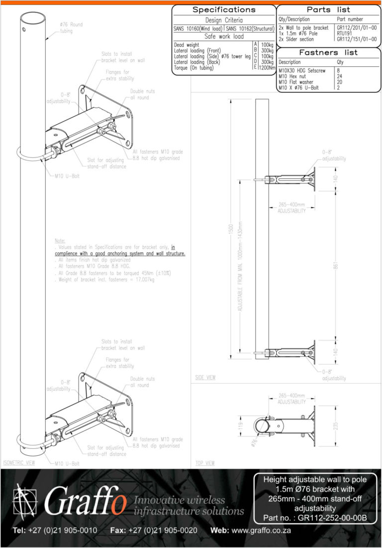 Tower Mount Bracket | Graffo | Telecommunication Products