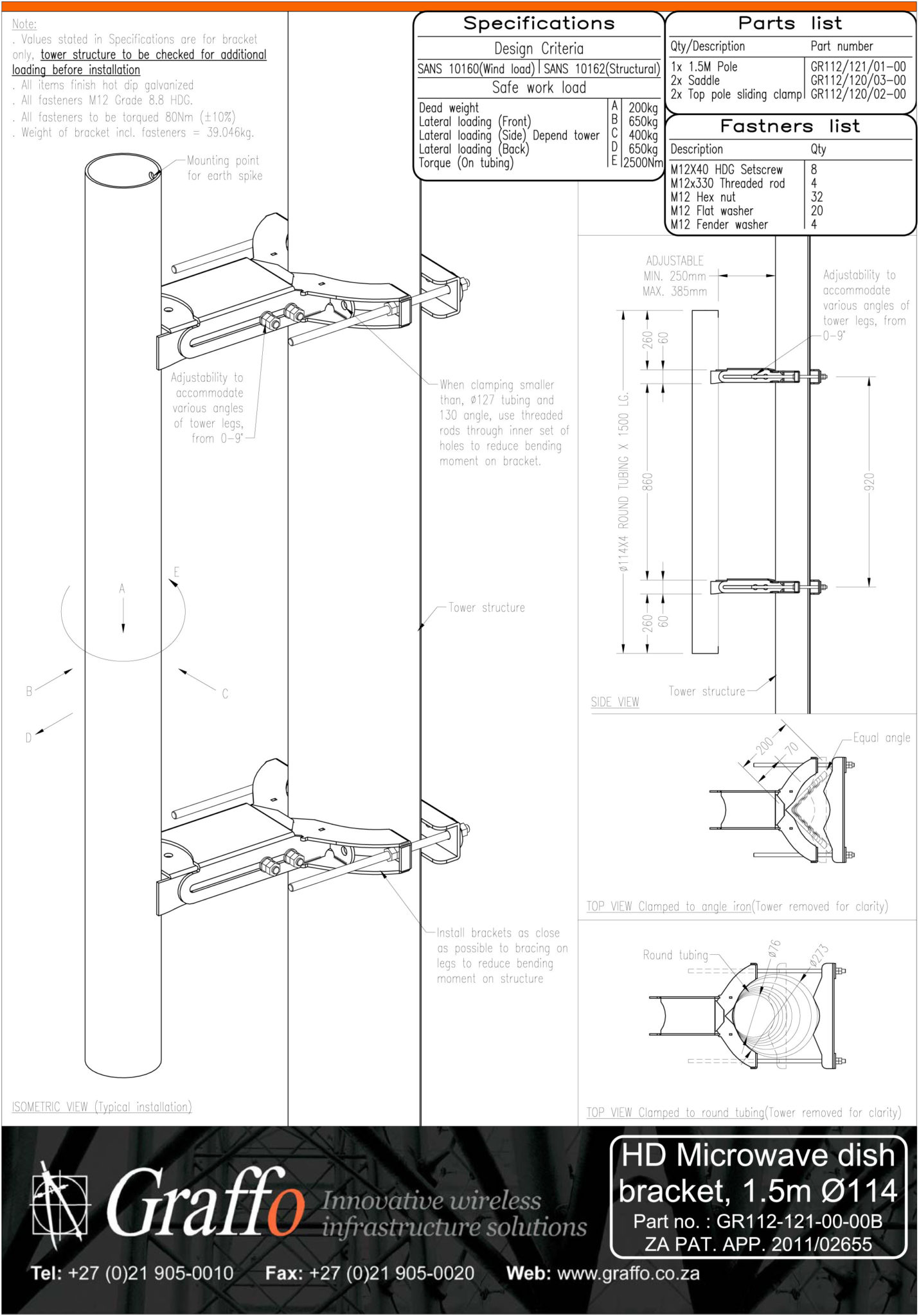 Tower Mount Bracket | Graffo | Telecommunication Products